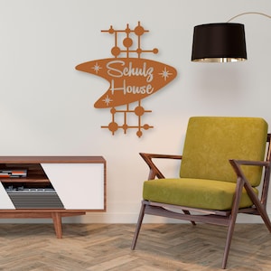 Personalized MCM Name Sign, Custom Mid Century Modern Boomerang Wall ...