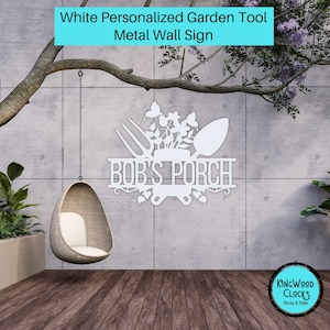Personalized Garden Tool Metal Wall Art, Customized Hanging Garden ...