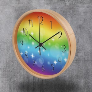 Rainbow Sparkle Wall Clock, LGBTQ Pride Decor, Inclusive Gift, Colorful ...