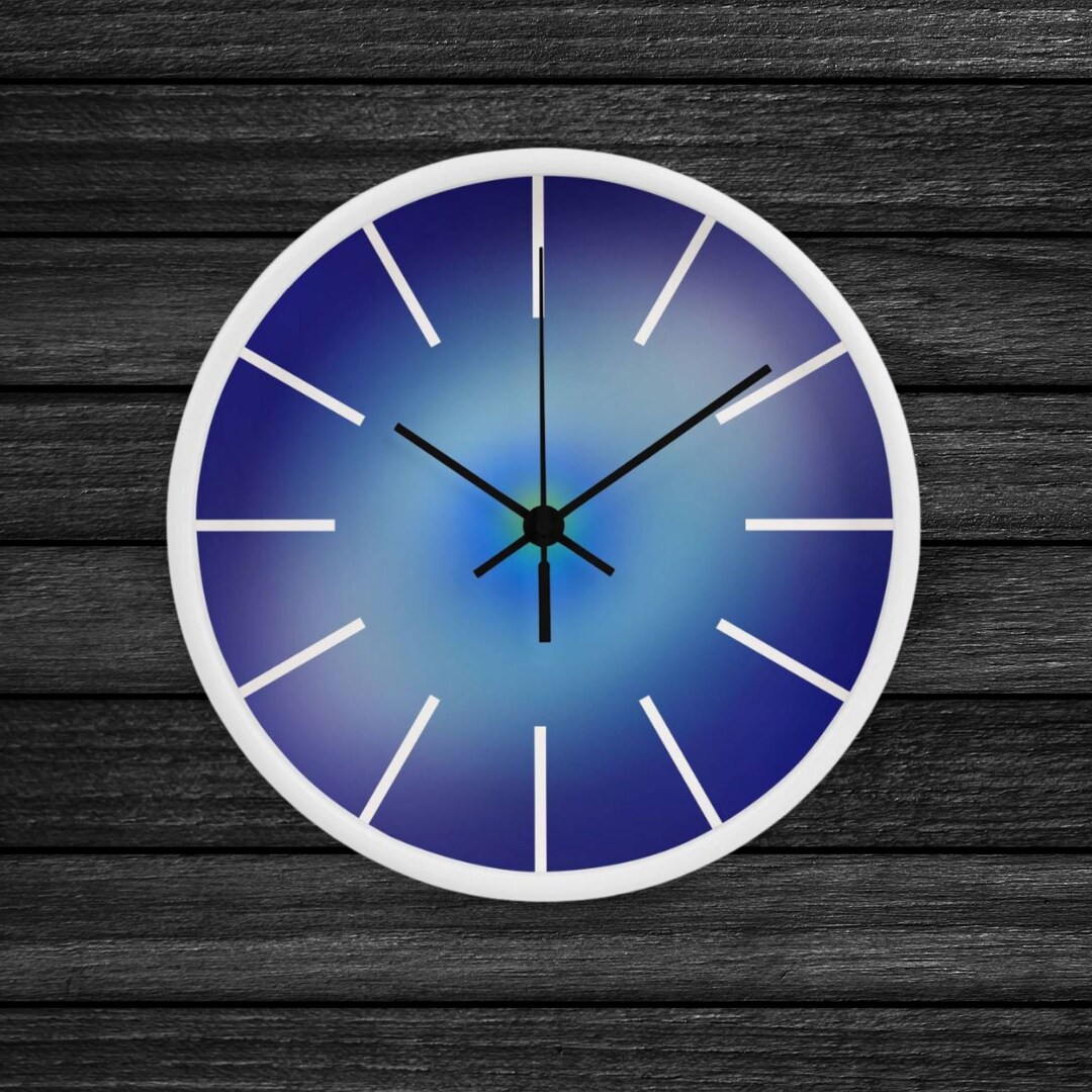 Blue Gradient Ombre Wall Clock, Bright Color Aesthetic Artwork, Back to ...