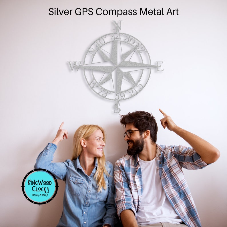 Personalized Compass Rose Wall Art W/ Custom GPS Coordinates, Nautical ...