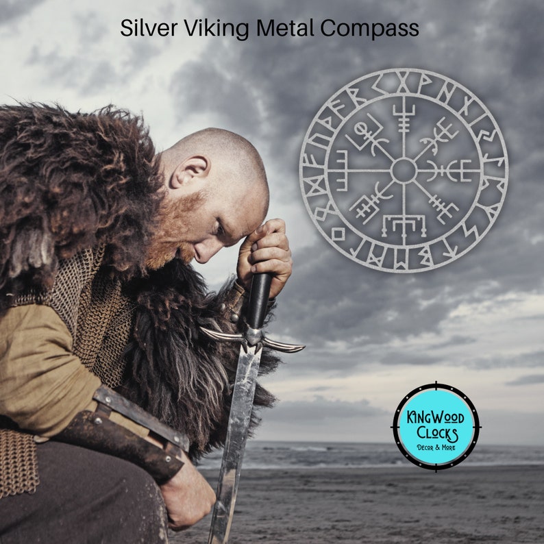 Vegvisir Rune Metal Wall Art, Viking Compass, Icelandic Wayfinder Sign ...