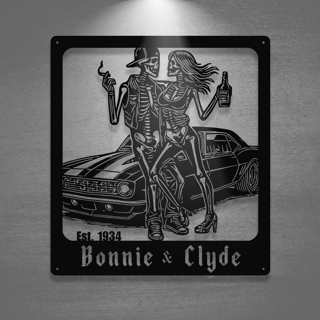 Drinking Skeleton Couple Sign, Custom Alternative Wedding Decor, Punk ...