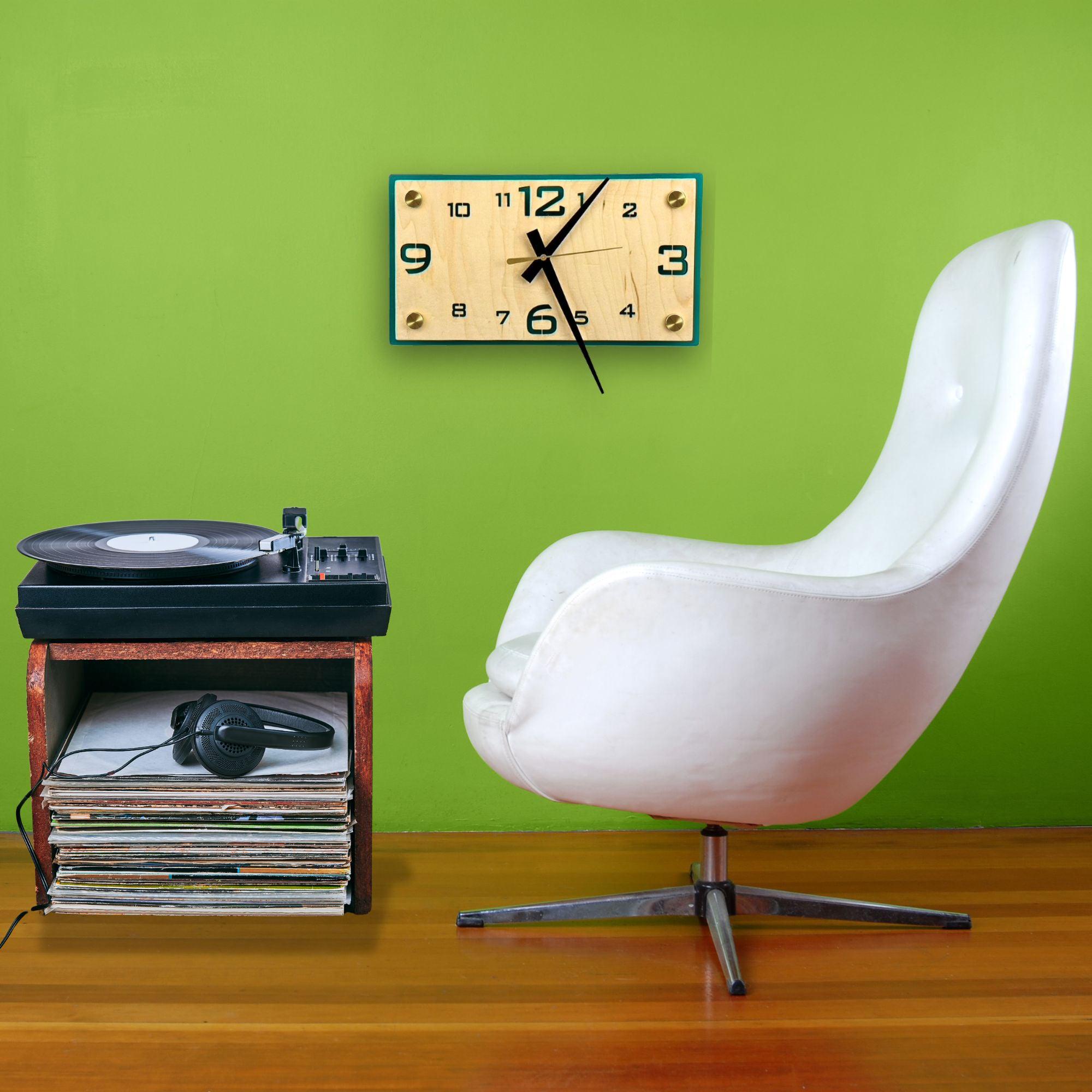 Mid Century Modern Wall Clock, Office Wall Decor, Handmade Walnut Wood ...