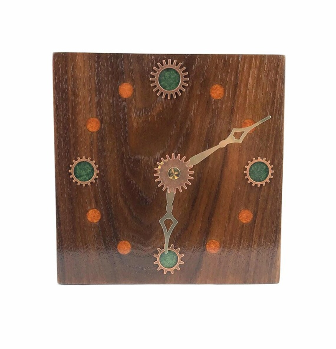 Reclaimed Walnut Slab Quartz Wall / Shelf Clock W/ Metal Gears - Etsy