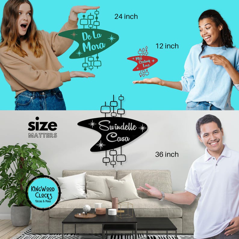 Personalized Metal Boomerang Name Sign, Mid-century Modern Wall Art - Etsy