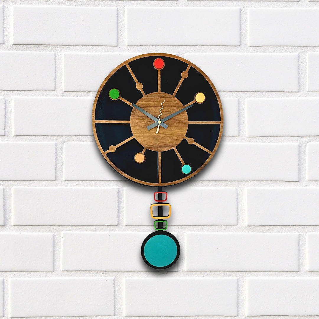 Mid Century Modern Ball Clock, Vintage 50s Home, Retro Swinging ...