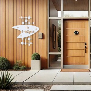 Personalized MCM Name Sign, Custom Mid Century Modern Boomerang Wall ...