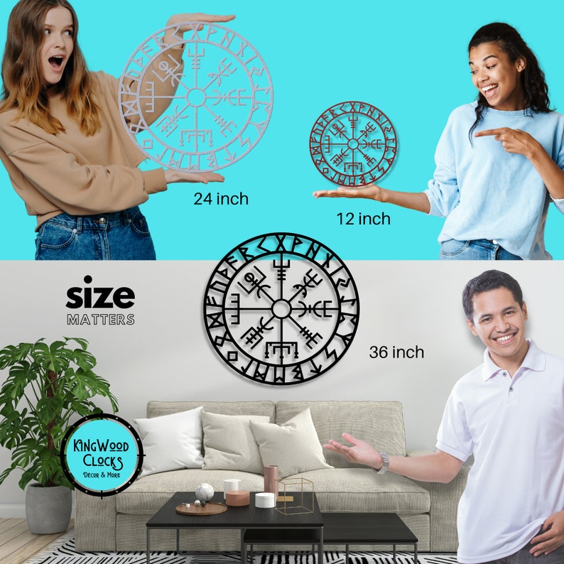 Vegvisir Rune Metal Wall Art, Viking Compass, Icelandic Wayfinder Sign ...