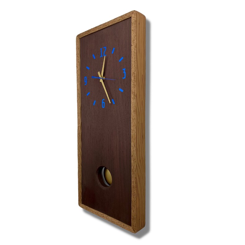 Kingwood Cedar Pendulum Clock in Gold & Blue - Etsy