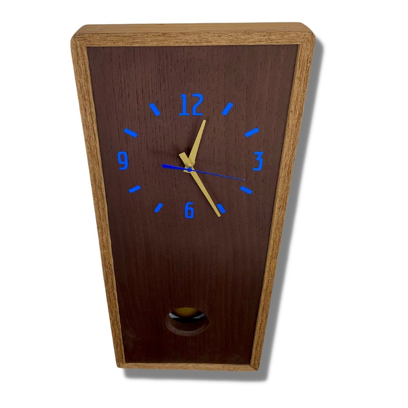 Kingwood Cedar Pendulum Clock in Gold & Blue - Etsy