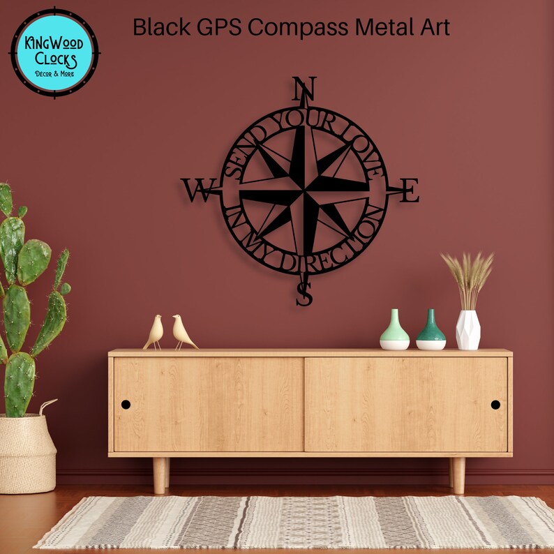 Personalized Compass Rose Wall Art W/ Custom GPS Coordinates, Nautical ...