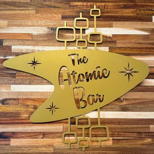 Personalized Mid Century Modern Metal Sign - Etsy