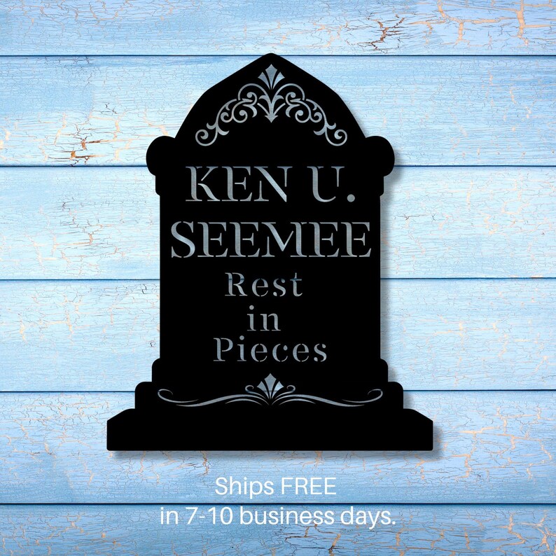 Custom Gravestone Sign, Spooky Halloween Decorations, Personalized ...