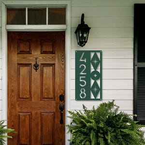 Vertical MCM Address Sign, Exterior House Numbers Plaque, Mid Century ...