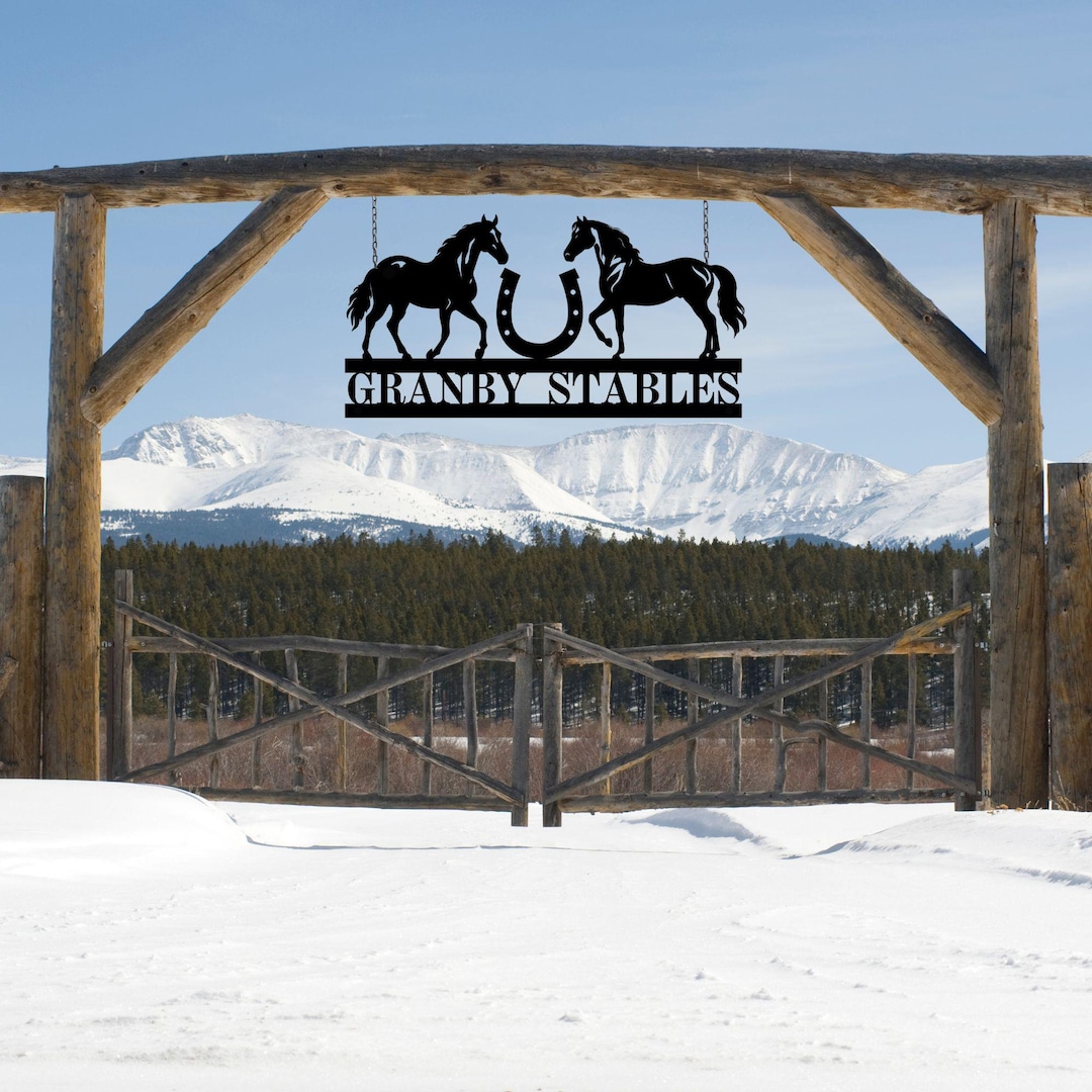 Custom Ranch Metal Sign, Personalized Hanging Gate Entry Plaque ...