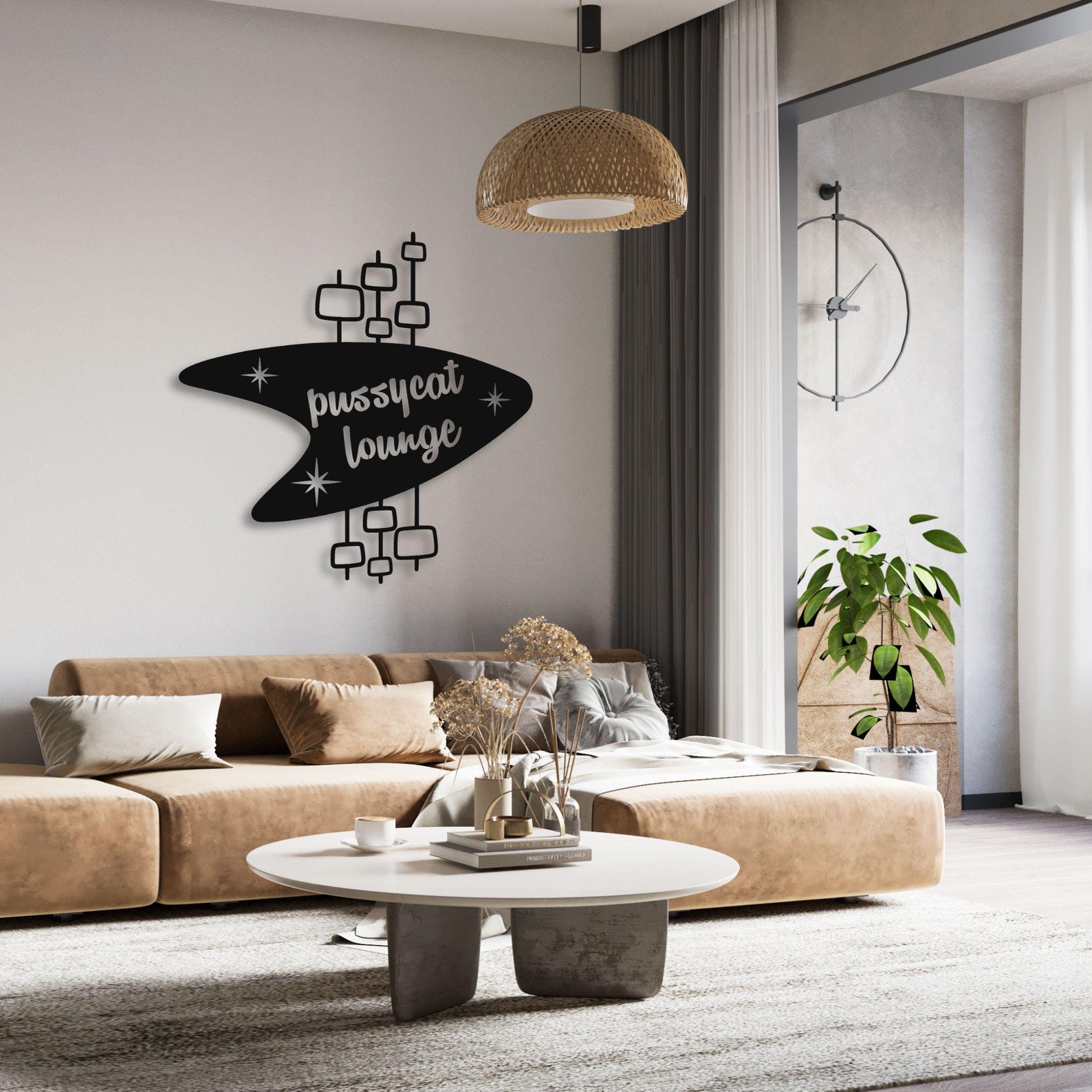 Custom Retro Copper Sign, Personalized Mid Century Modern Wall Art ...