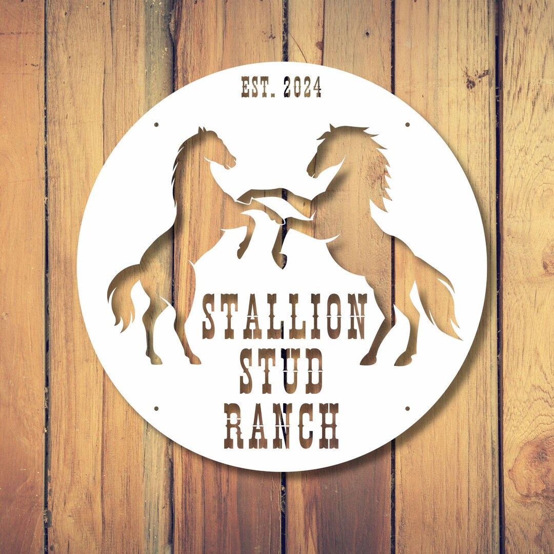 Custom Horse Ranch Metal Sign, Horse Farm Name Plate, Customized Farm ...