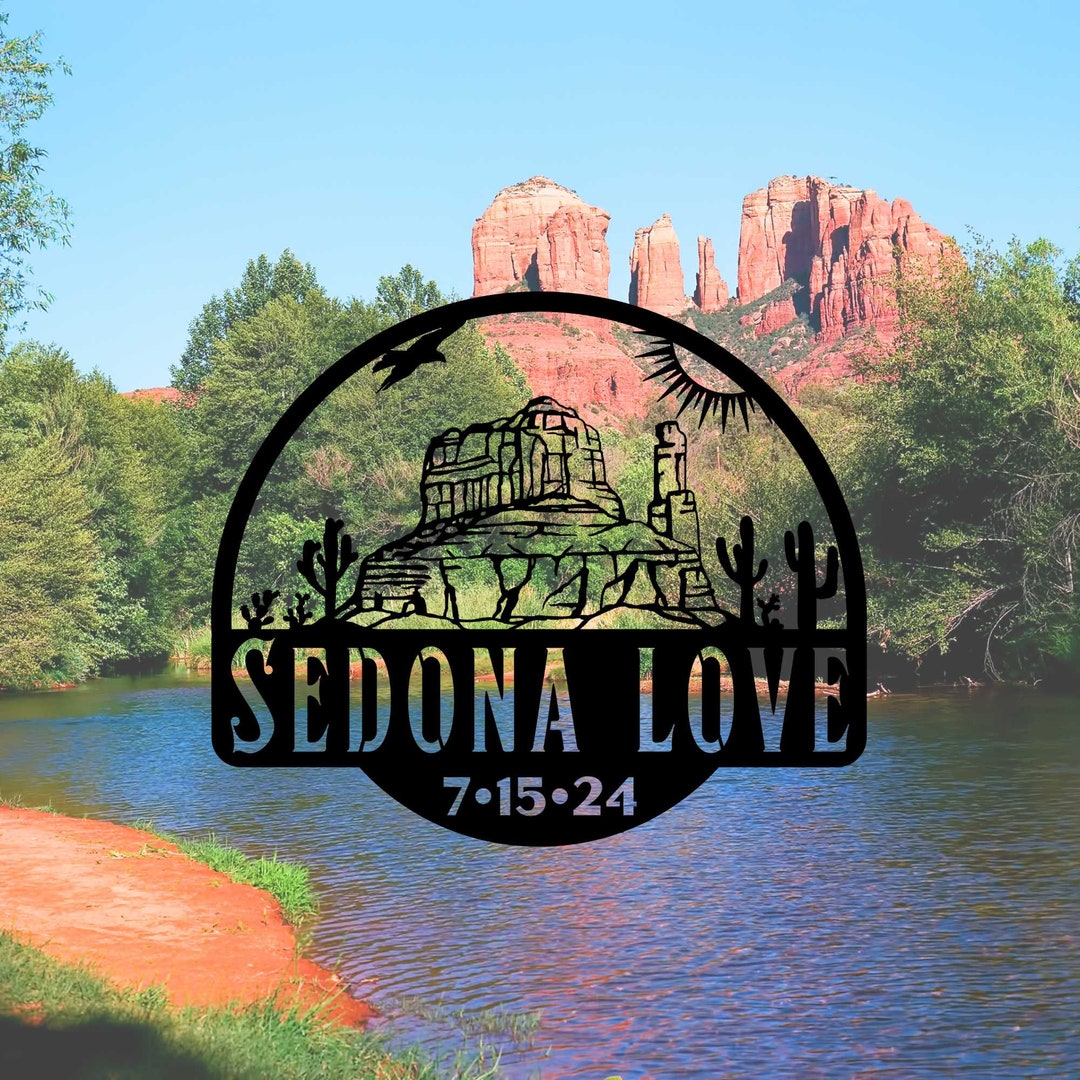 Personalized Sedona Mountain Metal Sign, Adventure Awaits Customizable ...