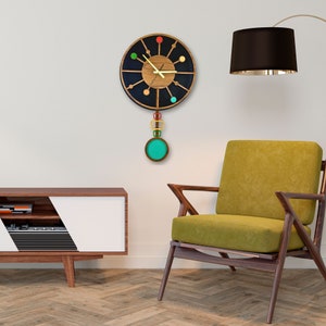 Mid Century Modern Pendulum Ball Clock, Vintage 50s Room Decor, Retro ...