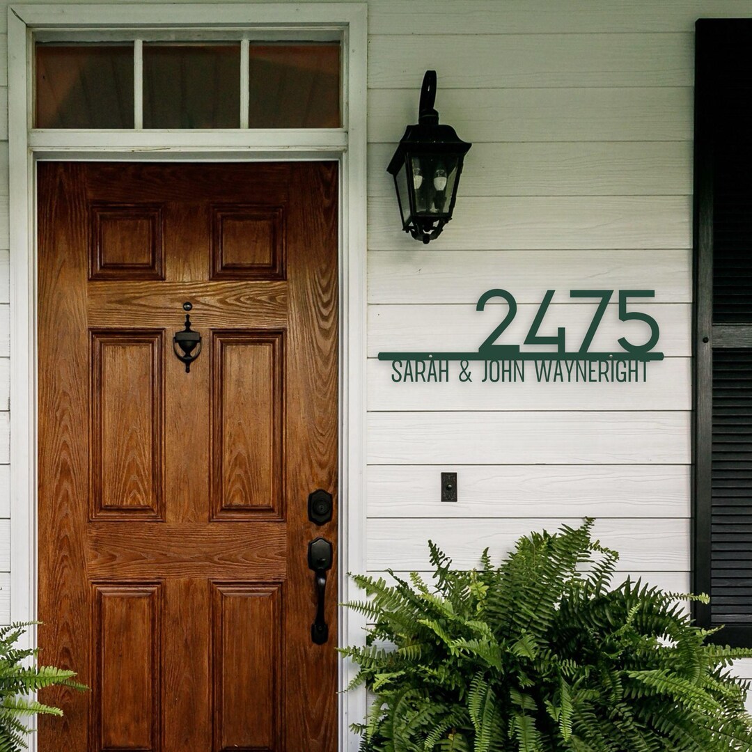 Custom Home Address Sign, Mid Century Modern Residence, Outdoor Metal ...