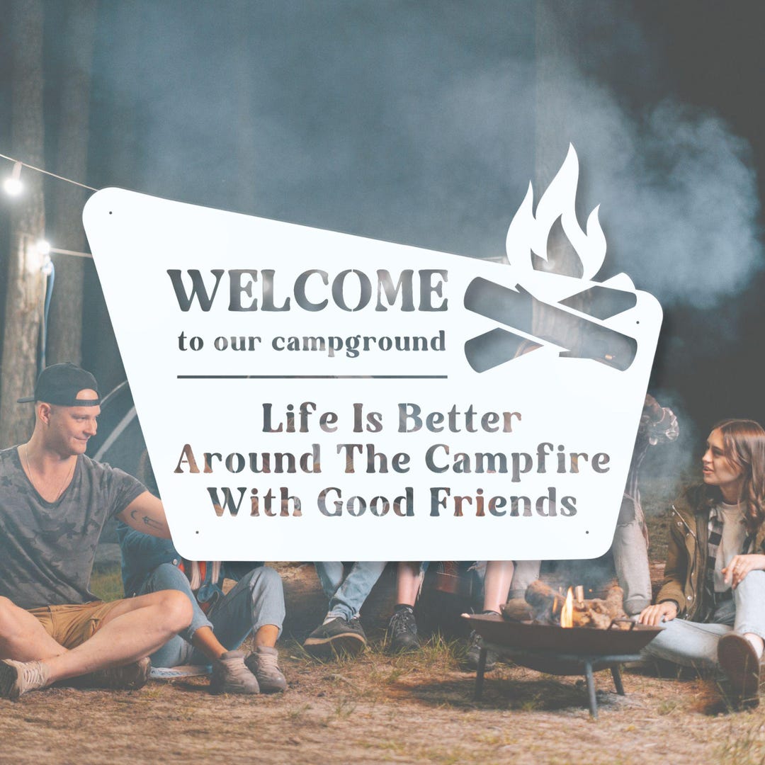 Custom National Parks Camping Sign, Personalized Campsite Name Decor ...