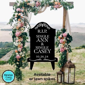 Custom RIP Bride & Groom Gravestone Sign, Funny Wedding Reception ...