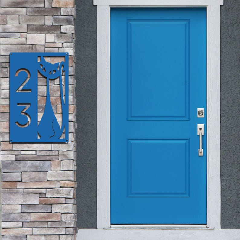 Atomic Cat Address Sign, MCM Vertical Numbers Plaque, Mid Century ...