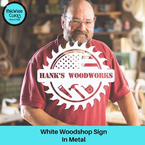 Personalized Woodshop Sign, Dad's Workshop Metal Wall Plaque, Custom ...
