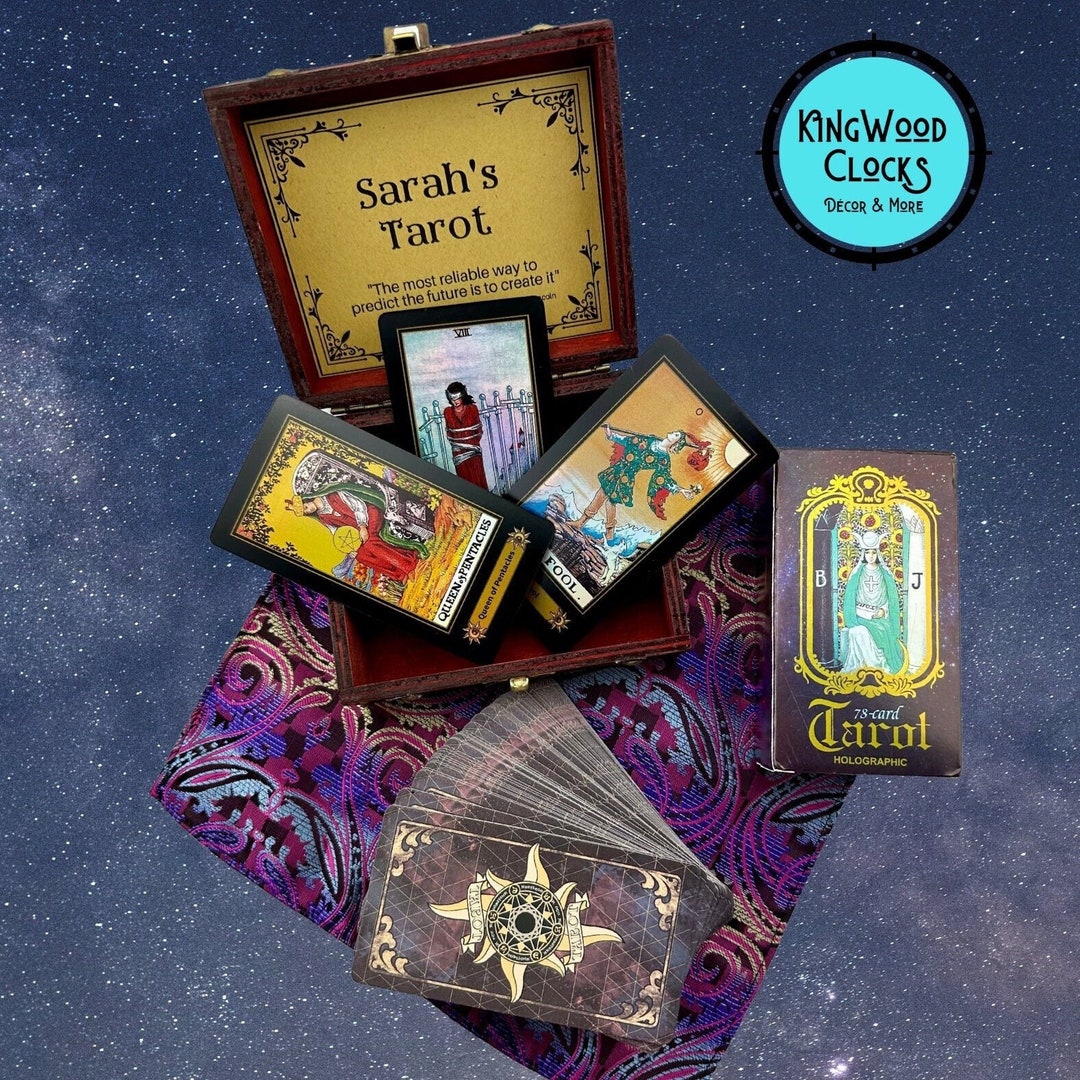Personalized Tarot Card Holographic Deck Gift Box Set, Motivational ...