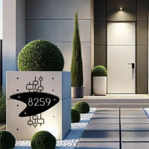 MCM Boomerang Address Sign, Mid Century Modern House Number Plaque ...