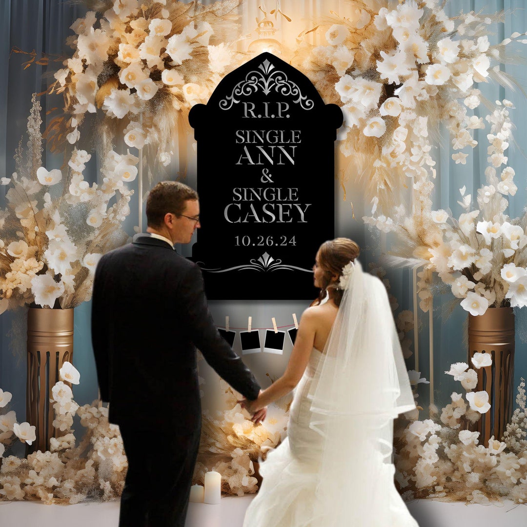 Custom RIP Bride & Groom Gravestone Sign, Funny Wedding Reception ...