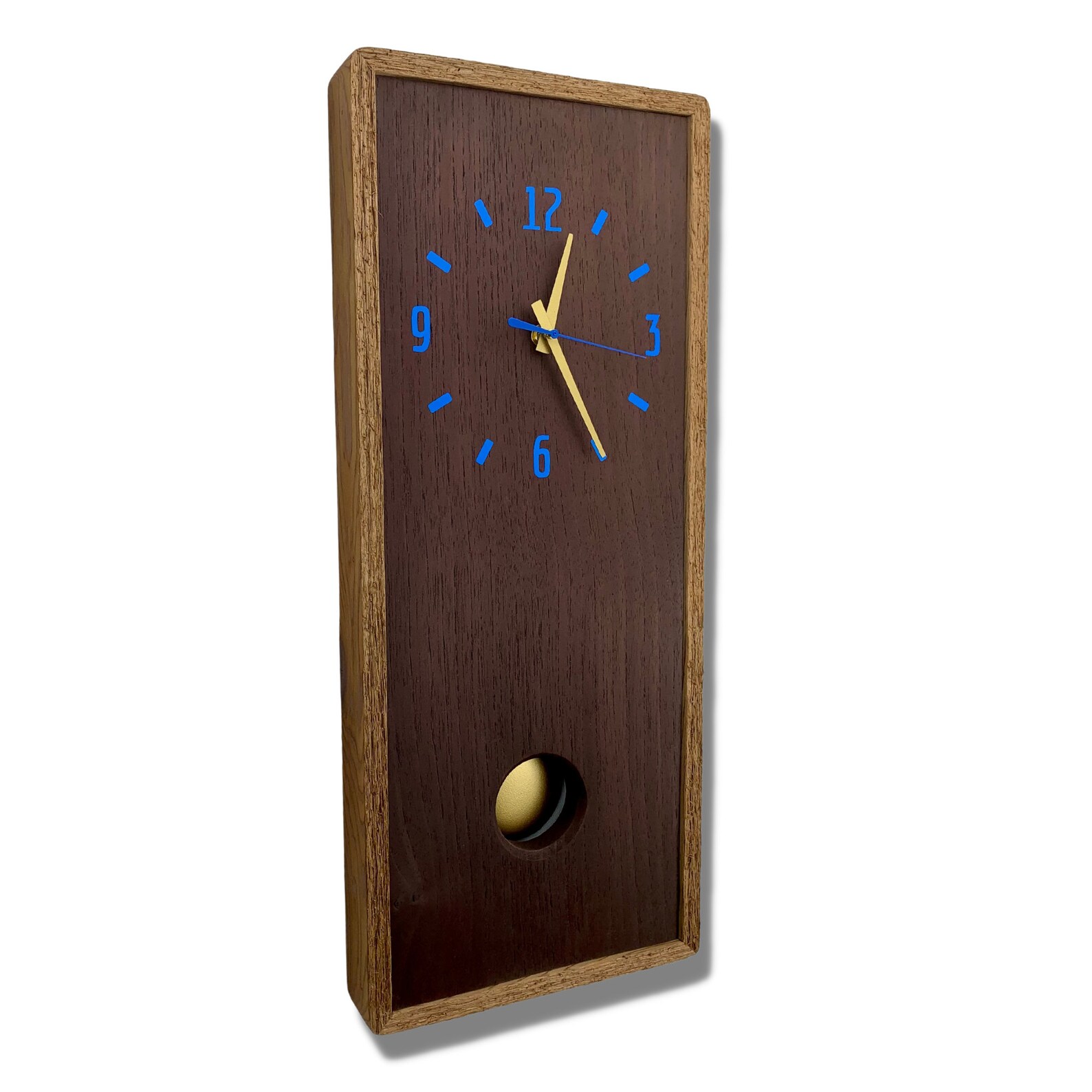 Kingwood Cedar Pendulum Clock in Gold & Blue - Etsy