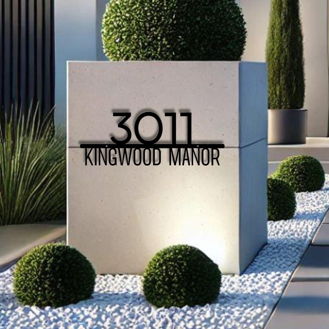 Custom Home Address Sign, Mid Century Modern Residence, Outdoor Metal ...