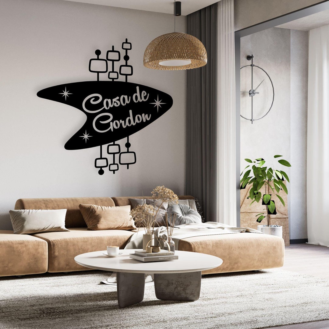 Personalized Metal Boomerang Name Sign, Mid-century Modern Wall Art - Etsy
