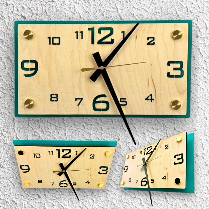 Mid Century Modern Wall Clock, Office Wall Decor, Handmade Walnut Wood ...