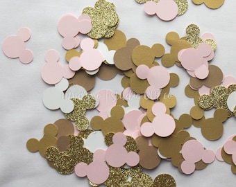2inch Pink & Gold Glitter Minnie Mouse Confetti ,mickey Mouse Confetti ...