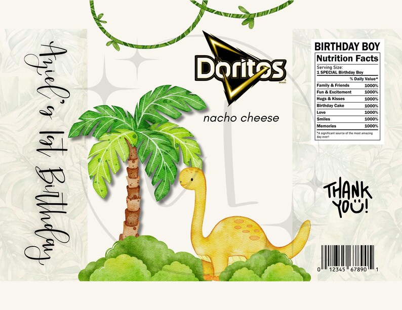 Custom Dinosaur Chip Bags - Etsy