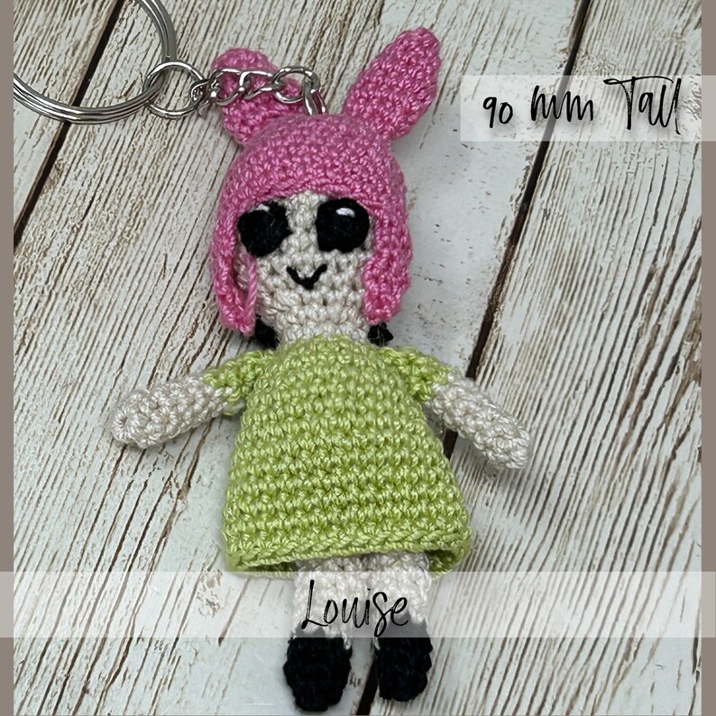 Bob's Burgers Keychains: Gene, Louise, Tina Belcher, Micro Crochet ...
