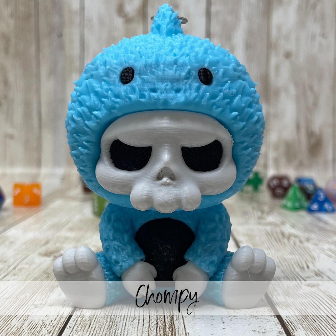 Chompy, the Skubbie: A Chibi Skull Charm for Your Bag, Car, Purse, or ...