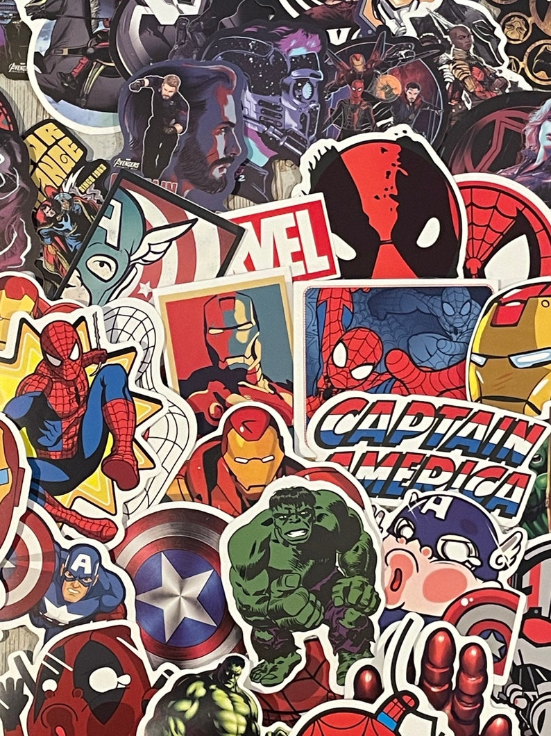 Marvel Stickers Mystery Pack RANDOM Pack of 6 Waterproof - Etsy