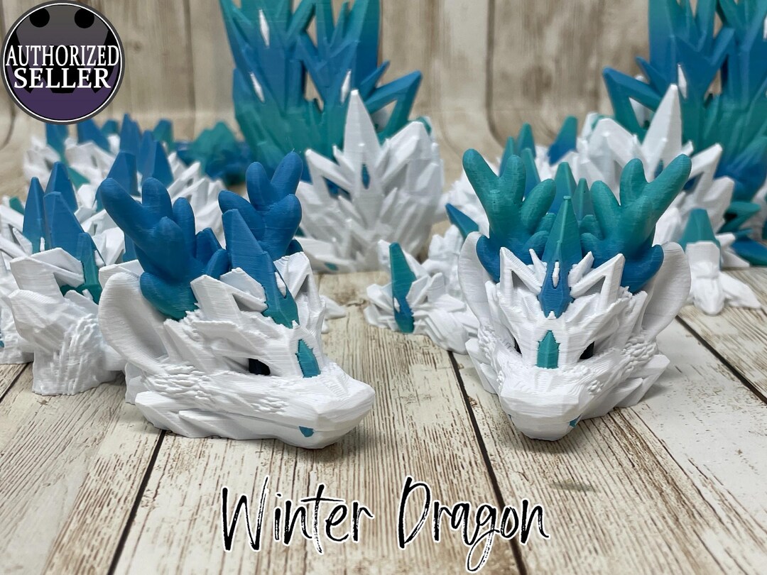 Winter Dragon | Ice Dragon | 3d Printed | Figurine | Articulated Toy ...