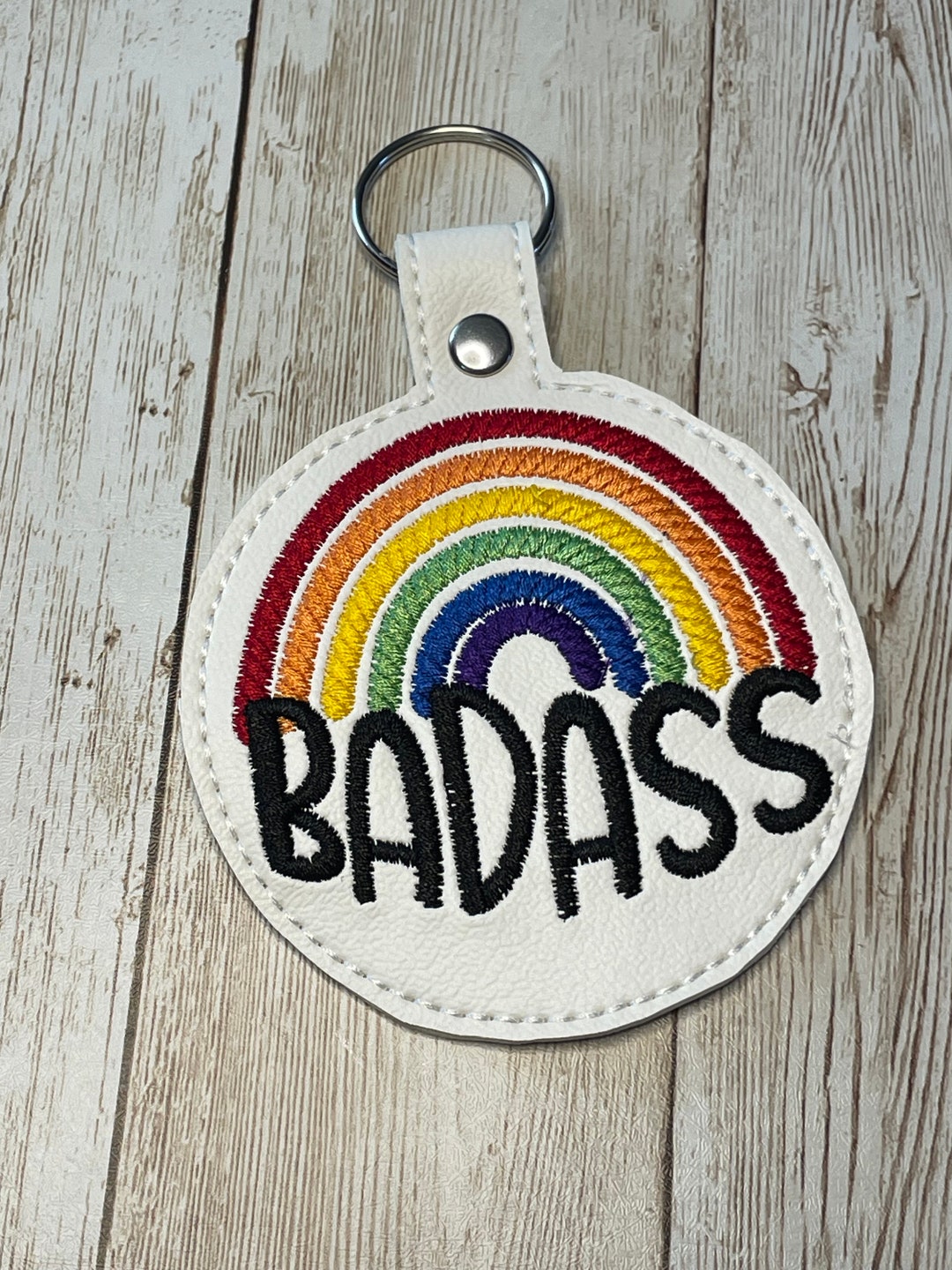 Rainbow Badass Vinyl Keychain Pride - Etsy