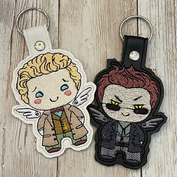 Aziraphale and Crowley Keychains - Etsy