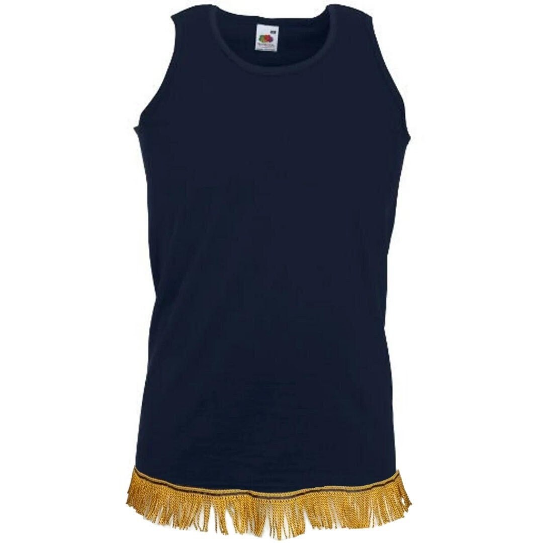 Mens Plain Fringed Tank Top / Vest With Fringes Hebrew Israelite ...