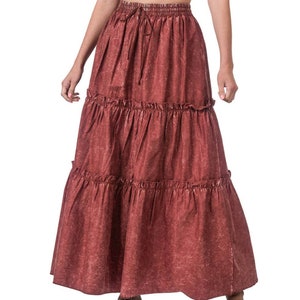 Acid Wash Cotton Maxi Skirt With Fringes Hebrew Israelite Modest ...