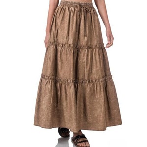 Acid Wash Cotton Maxi Skirt With Fringes Hebrew Israelite Modest ...
