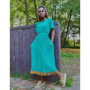Plain Elastic Waist Midi Dress With Pockets Hebrew Israelite Clothing ...