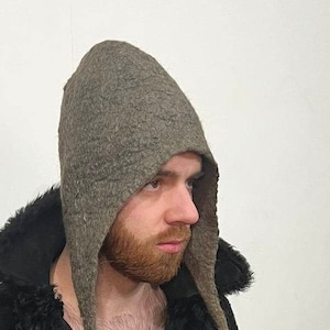 Medieval Wool Cap, Felted Coif Wool Medieval Cap, Medieval Head ...