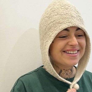 Felted Natural Wool Sauna Hat, Cap Sauna, Unique Hat, Unisex Spa Hat ...